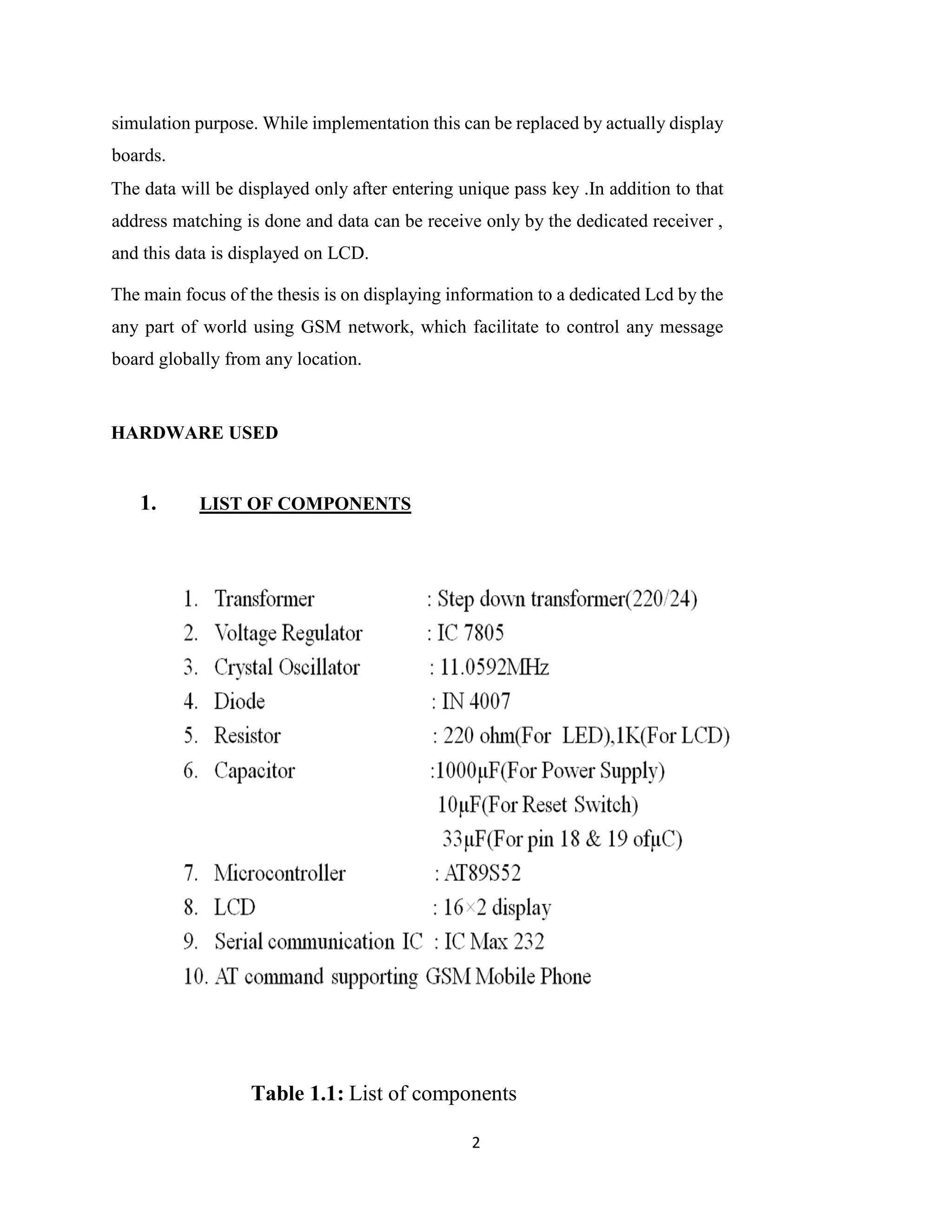 Project report on gsm based digital notice board | PDF