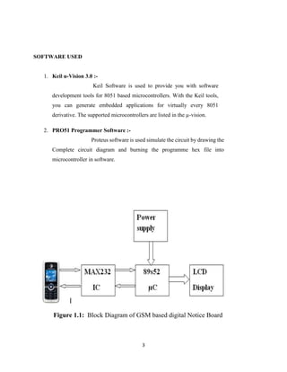 Project report on gsm based digital notice board | PDF