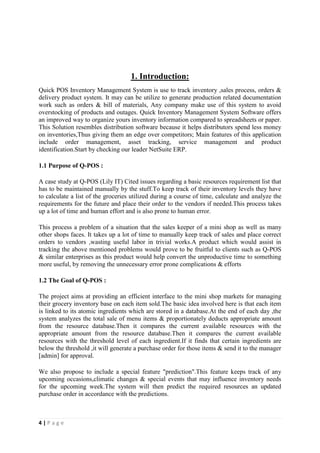 Project Report Of Inventory Management Software [POS] | PDF