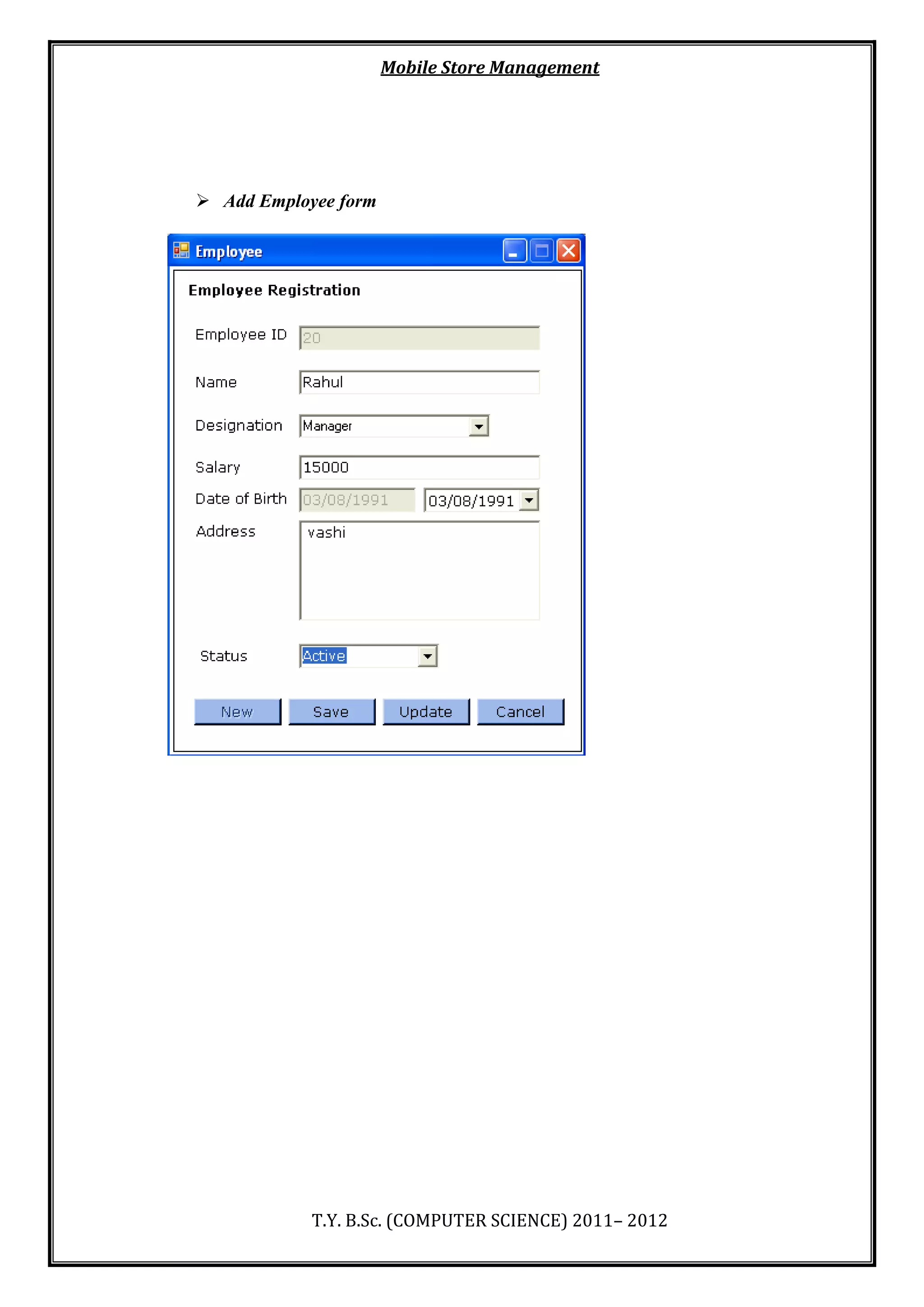 Project report On MSM (Mobile Shop Management) | DOCX