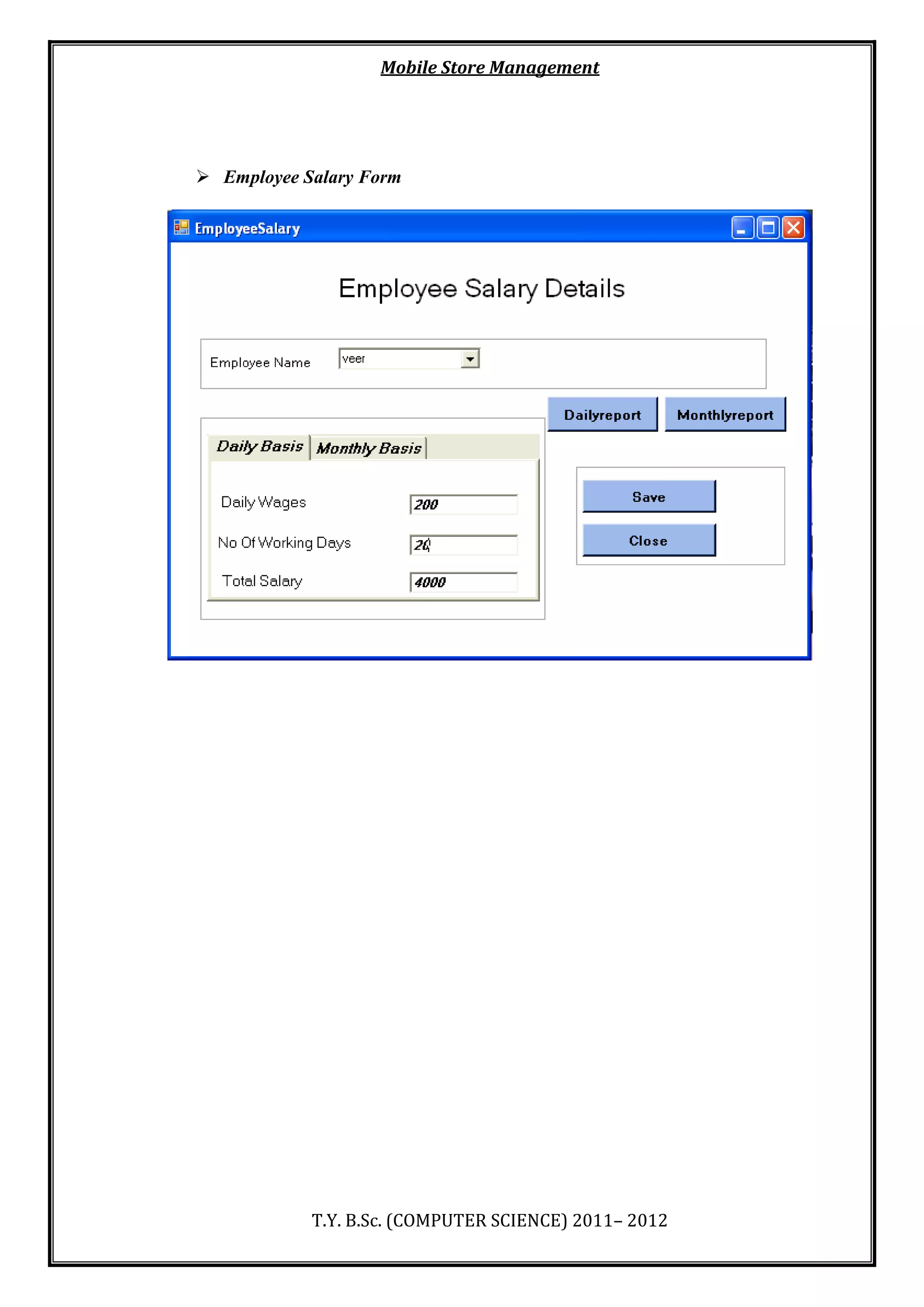 Project report On MSM (Mobile Shop Management) | DOCX