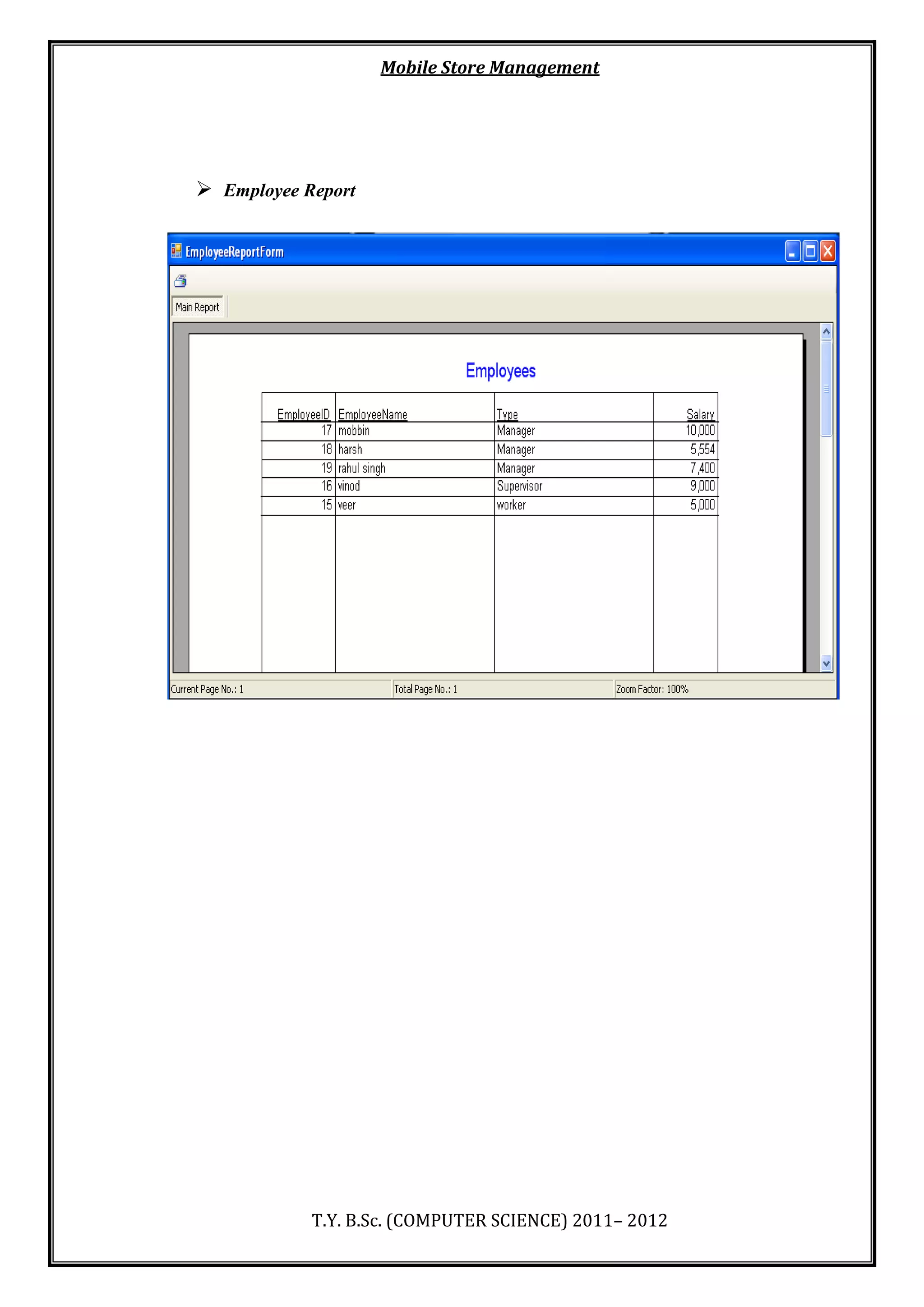 Project report On MSM (Mobile Shop Management) | DOCX | Computer ...