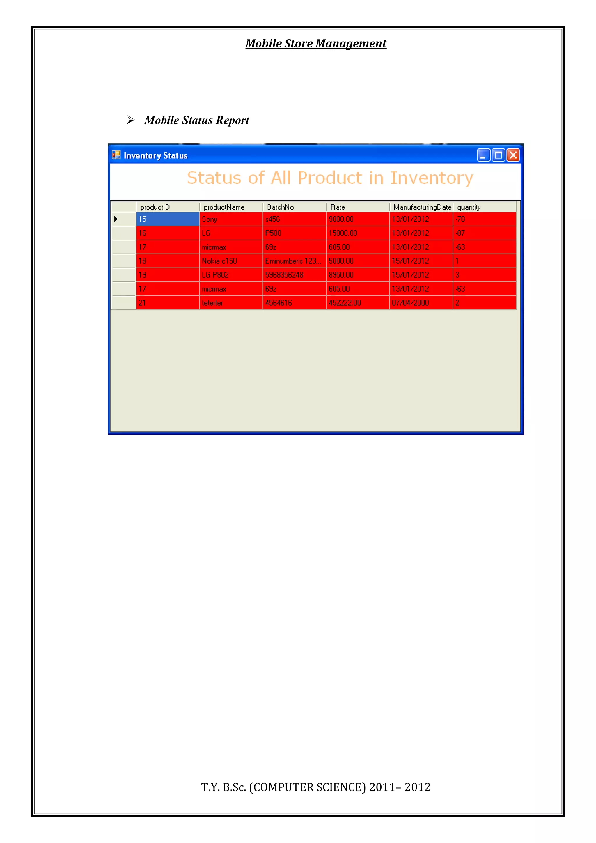Project report On MSM (Mobile Shop Management) | DOCX | Computer Software and Applications ...