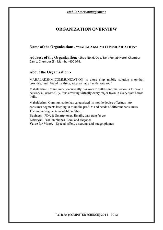 Project report On MSM (Mobile Shop Management) | DOCX | Computer ...