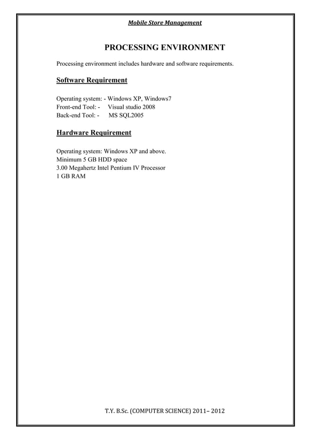 Project report On MSM (Mobile Shop Management) | DOCX | Computer ...