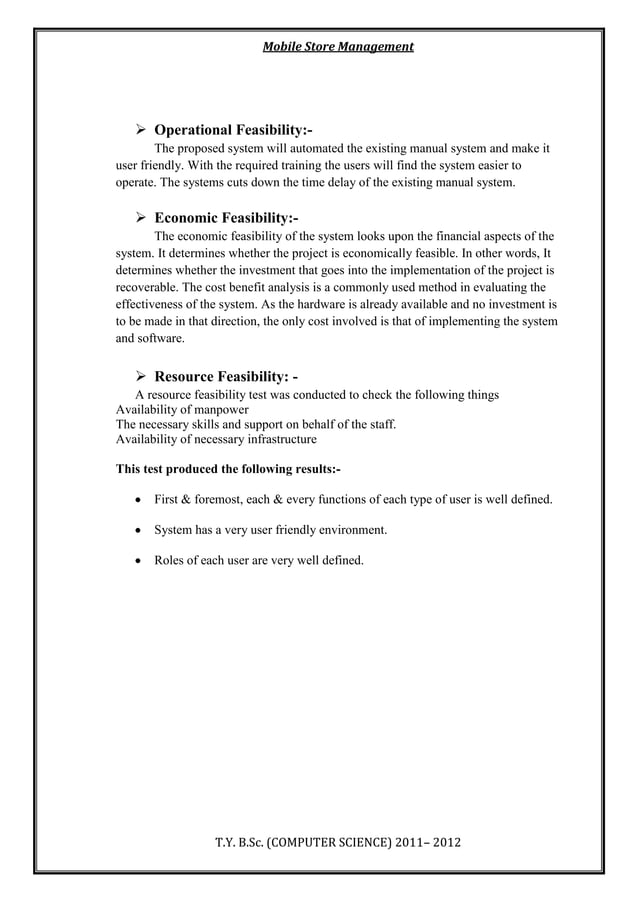 Project report On MSM (Mobile Shop Management) | DOCX | Computer ...