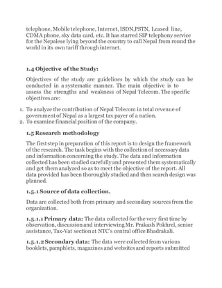 Project report of nepal telicom | DOCX