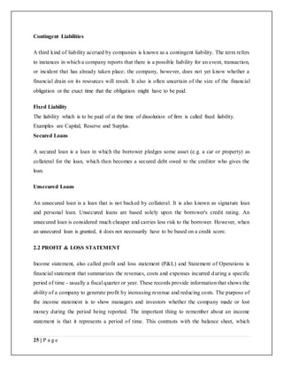 Project report on Financial Statement Analysis and interpretation of A ...