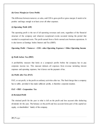Project report on Financial Statement Analysis and interpretation of A ...