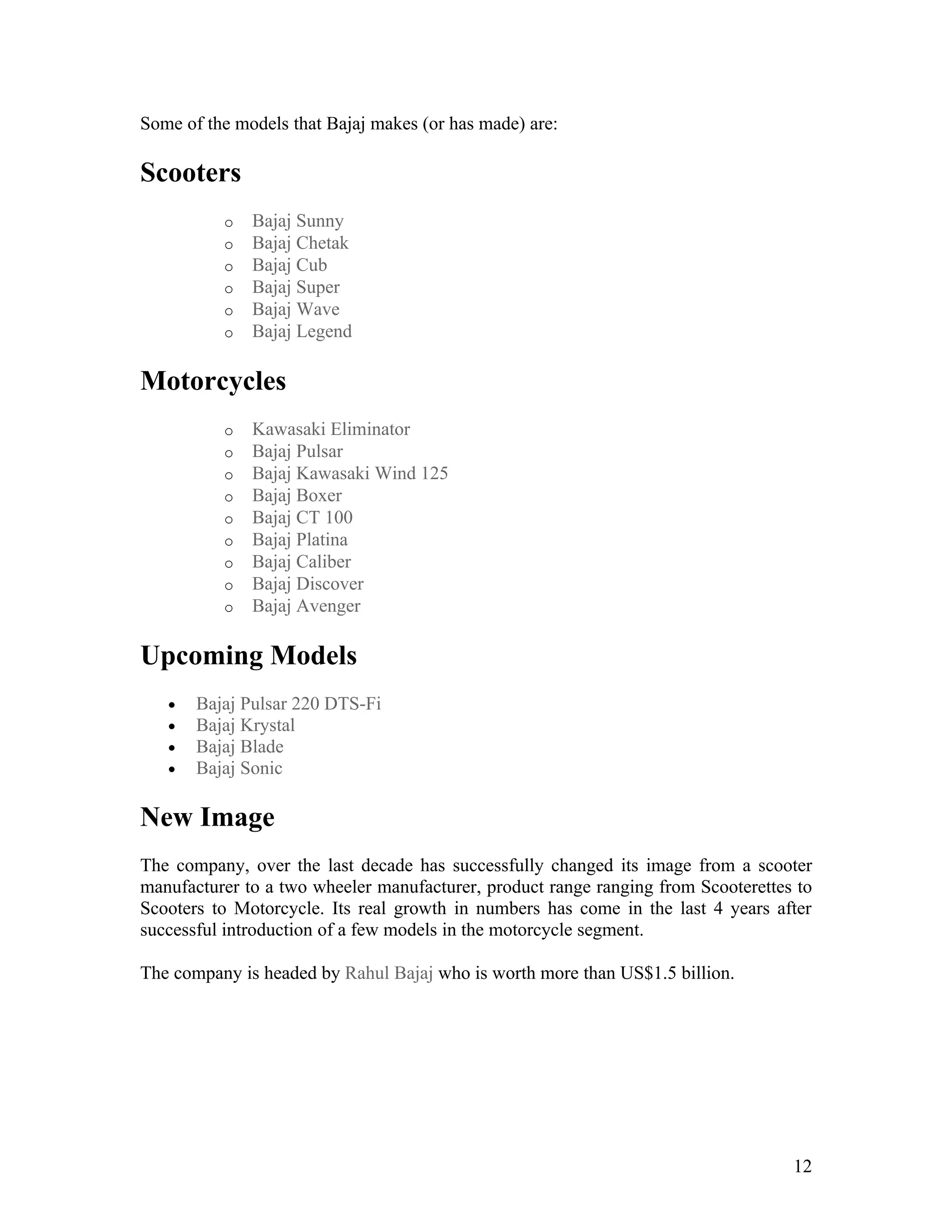 Project report of research methodology on comparative study of bajaj vs ...