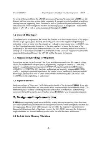 Project report of ustos | PDF
