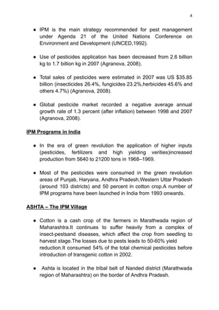 “Case study of important IPM Programmes” Principles of Integrated Pest ...