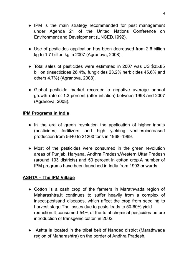 “Case study of important IPM Programmes” Principles of Integrated Pest ...