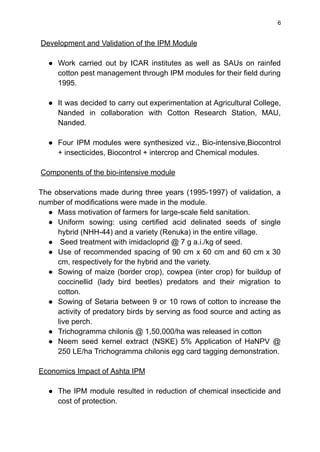“Case study of important IPM Programmes” Principles of Integrated Pest ...