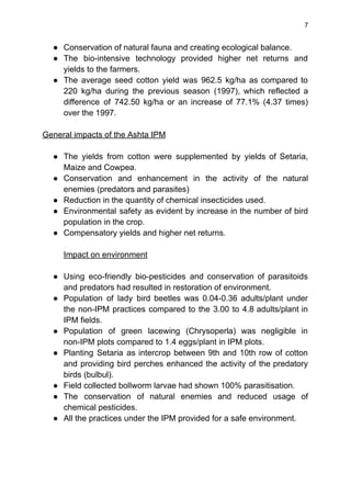 “Case study of important IPM Programmes” Principles of Integrated Pest ...