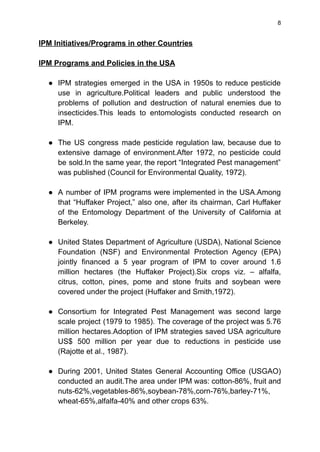 “Case study of important IPM Programmes” Principles of Integrated Pest ...