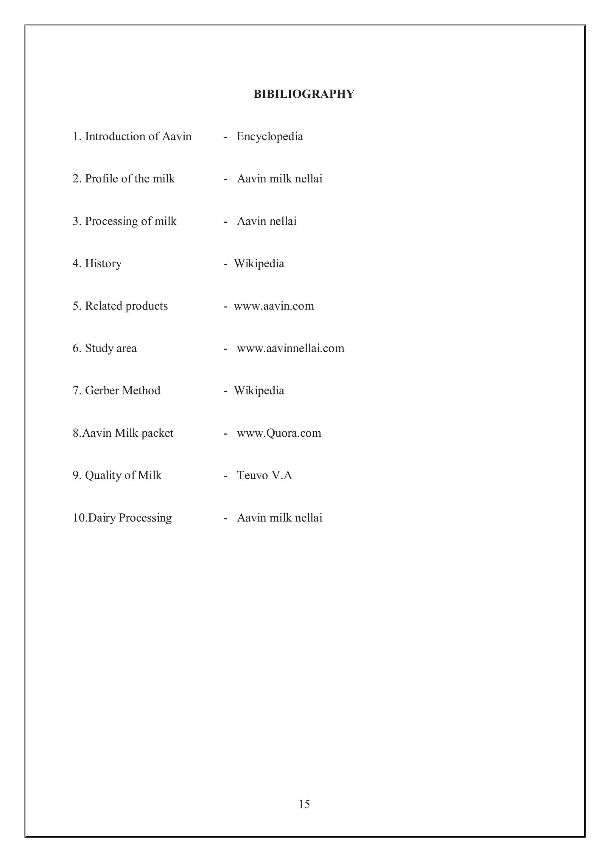 Project report on AAVIN INDUSTRY - 2019 | PDF