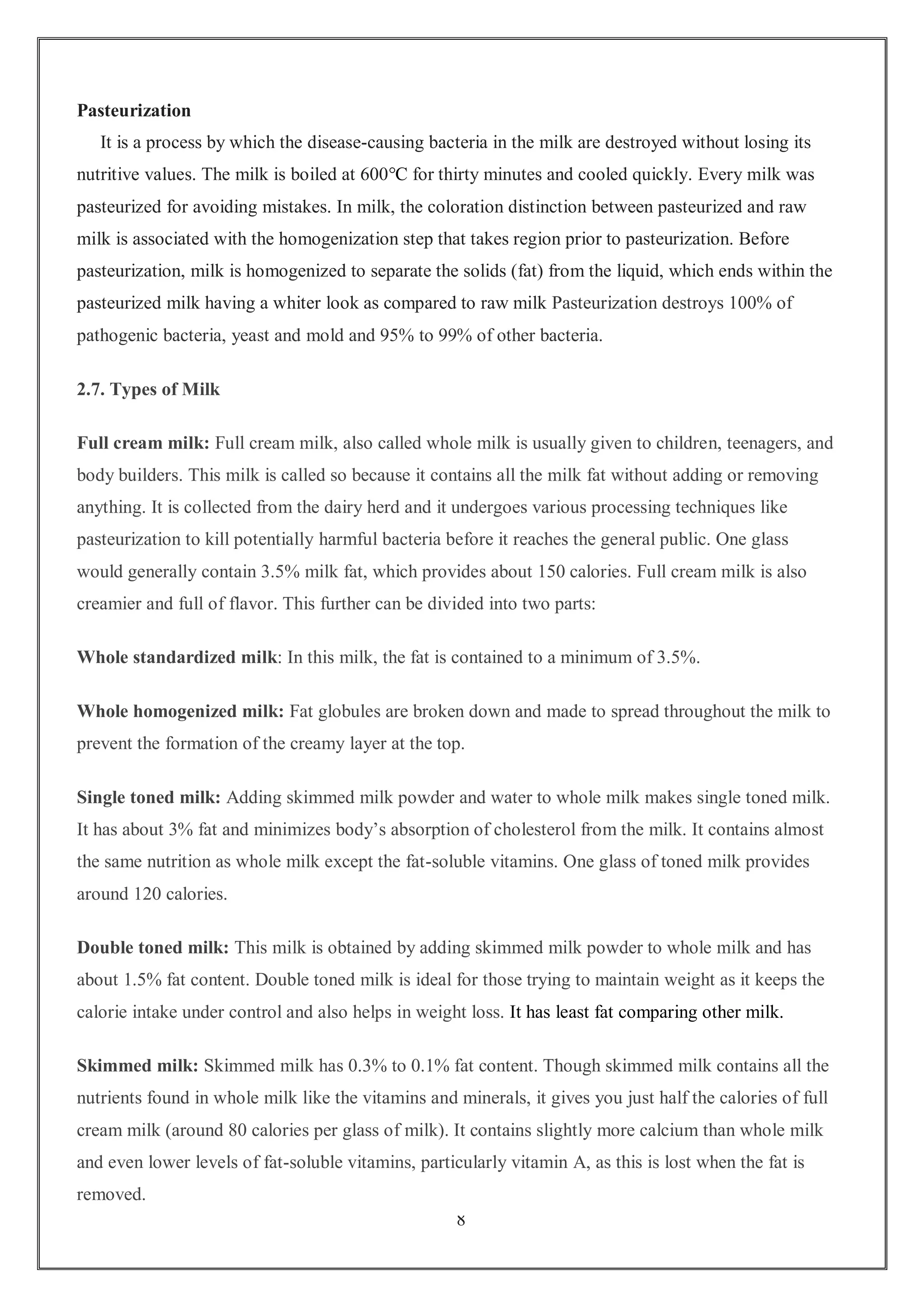 Project report on AAVIN INDUSTRY - 2019 | PDF