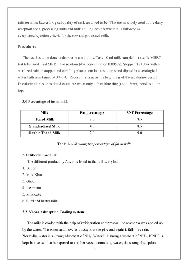 Project report on AAVIN INDUSTRY - 2019 | PDF | Agriculture | Industries
