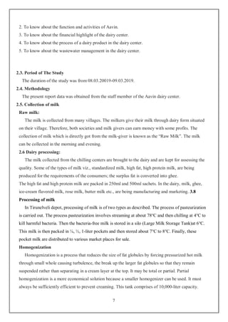 Project report on AAVIN INDUSTRY - 2019 | PDF