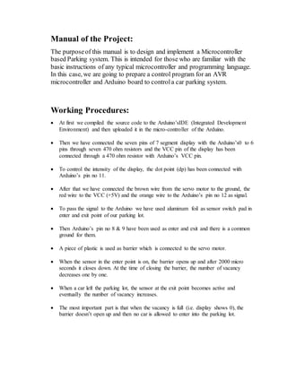 Project report on arduino based parking lot system | DOCX