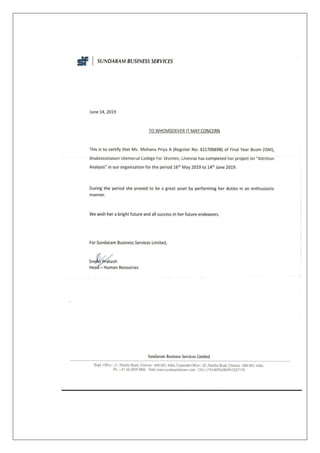 Project report on attrition analysis | PDF