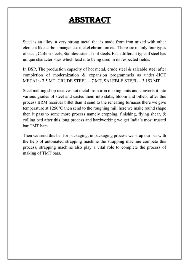 Project report on Automated Strapping Machine (BRM)_Bhilai Steel Plant.pdf