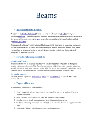 Project report on beams | PDF