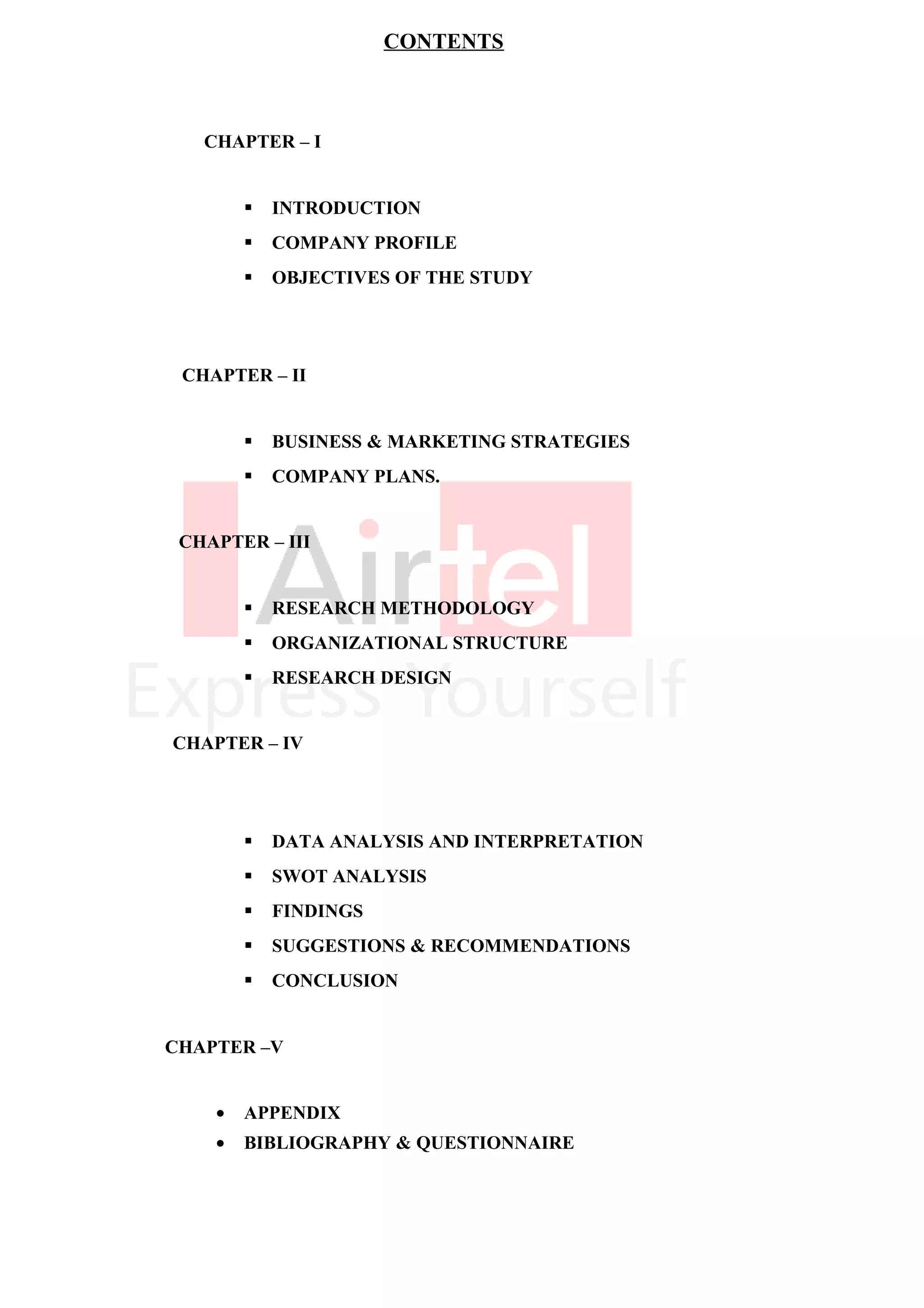 Project report on bharti airtel by bharat goyal | DOC