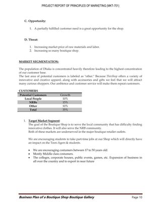 Project report on boutique shop | PDF