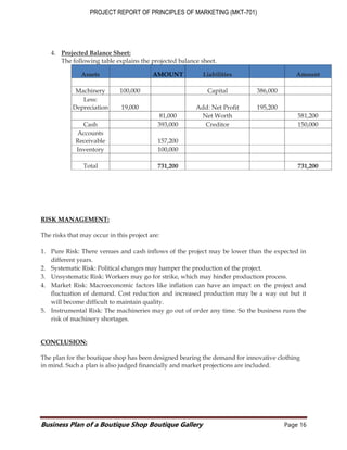 Project report on boutique shop | PDF