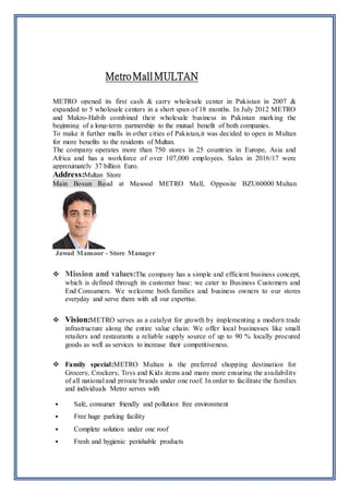 Project report on chase up,kk m art and metro mall multan | DOCX