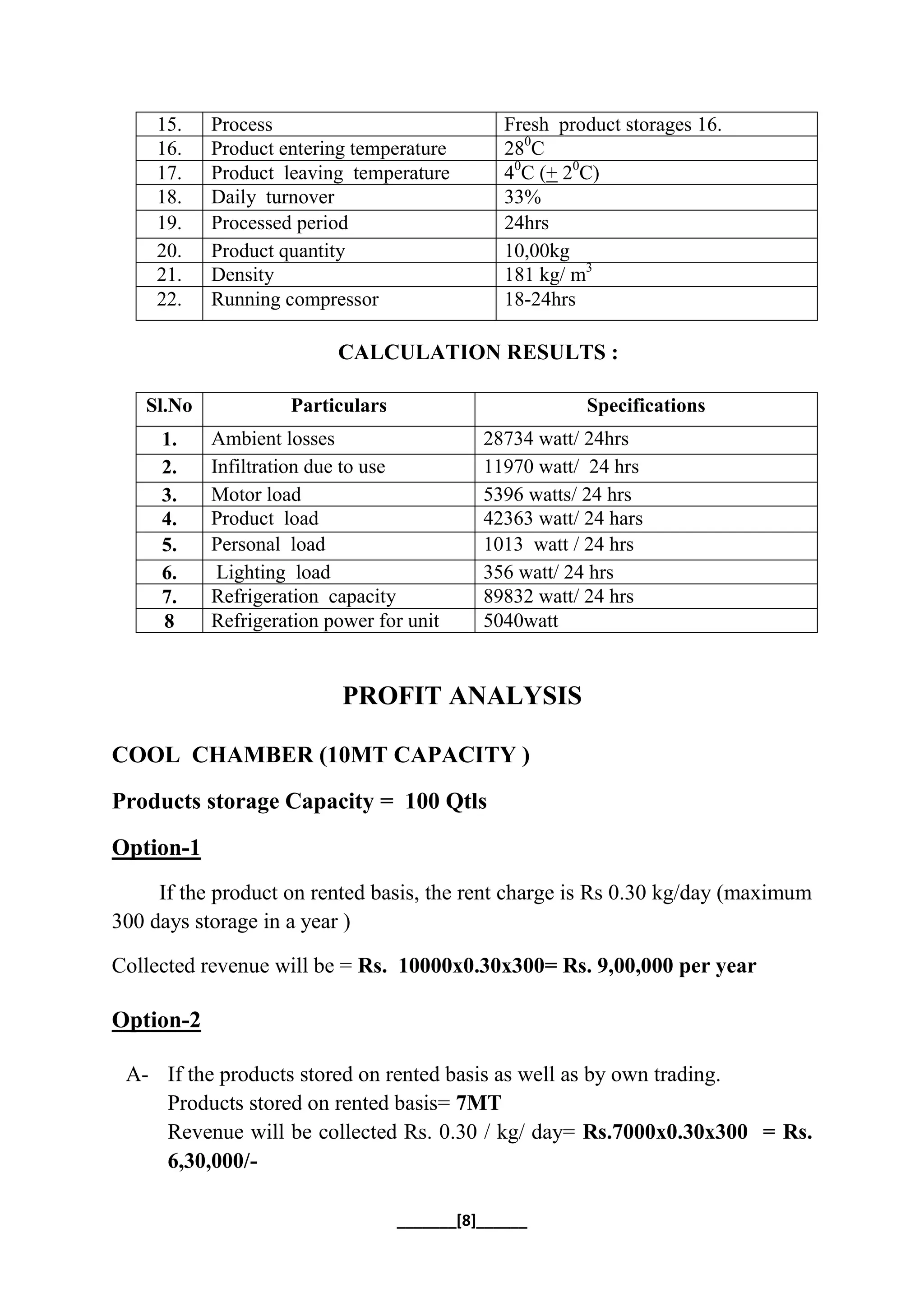 PROJECT REPORT ON COLD STORAGE | PDF