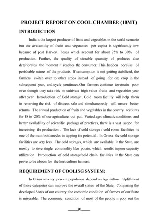 PROJECT REPORT ON COLD STORAGE | PDF