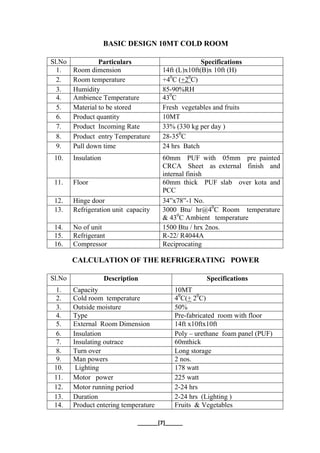 PROJECT REPORT ON COLD STORAGE | PDF