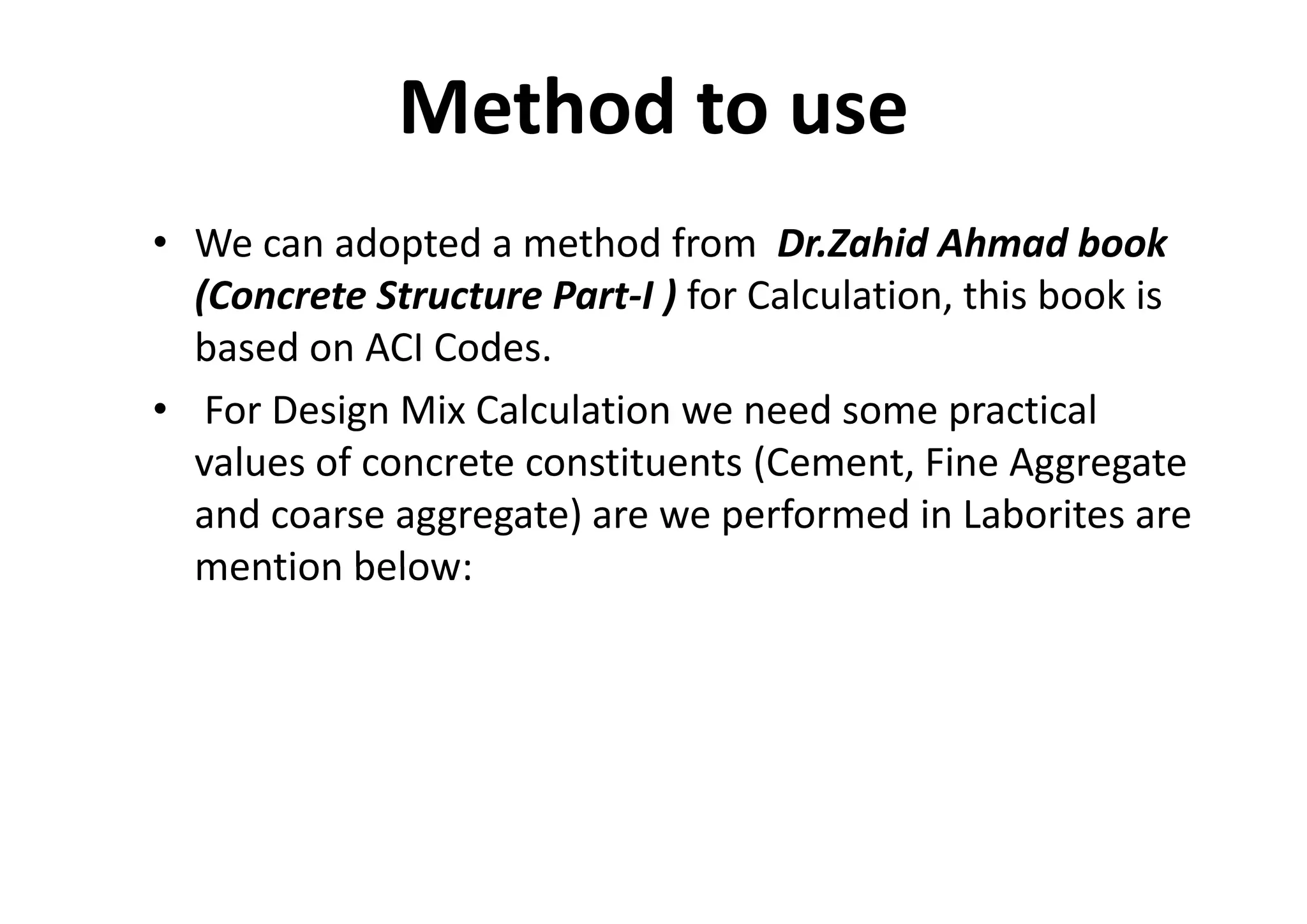 Project report on concrete mix design of grade presentation | PDF