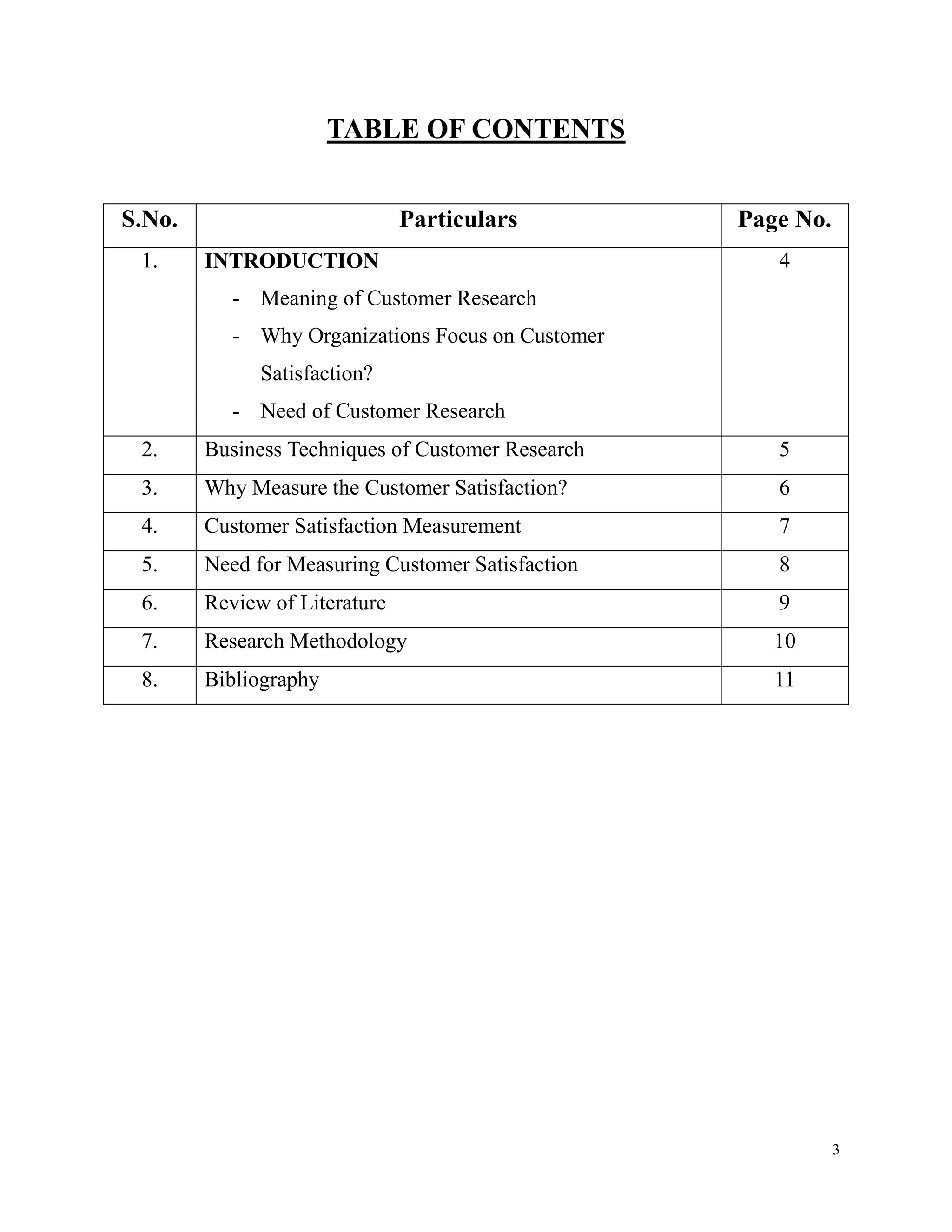 Project report on customer satisfaction | DOCX