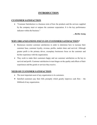 Project report on customer satisfaction | DOCX