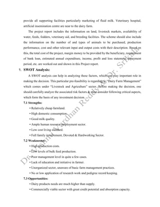 Project report / Pre-feasibility report on dairy farming | PDF