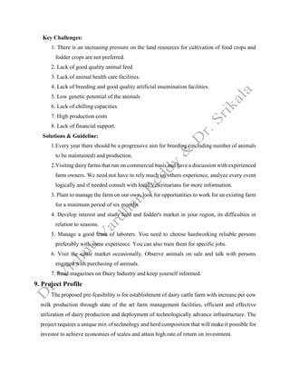 Project report / Pre-feasibility report on dairy farming | PDF