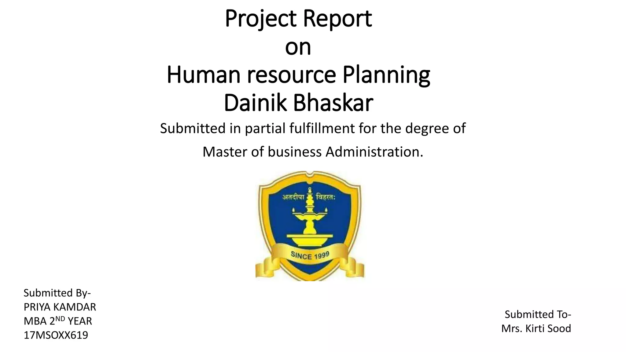 Project report on Dainik Bhaskar | PPTX