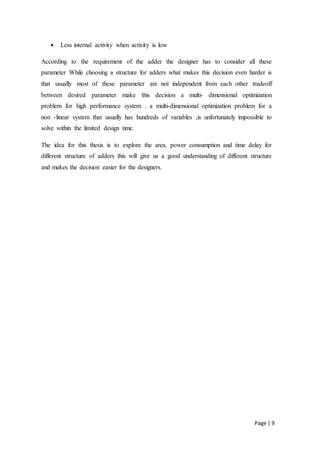 Project report on design & implementation of high speed carry select adder | DOCX | Programming ...