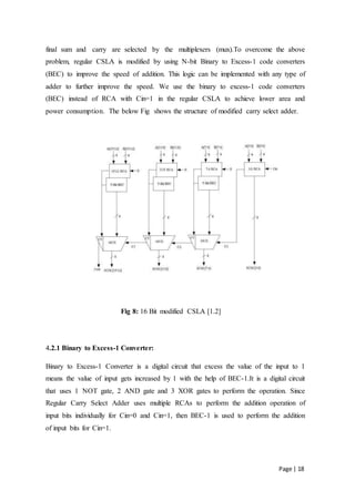 Project report on design & implementation of high speed carry select adder | DOCX | Programming ...