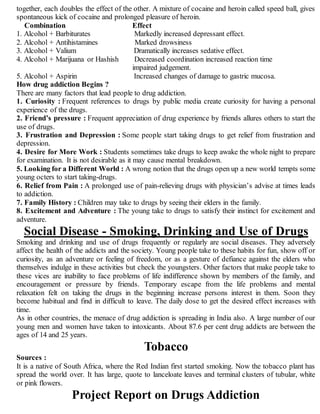 Project report on drugs addiction | DOCX