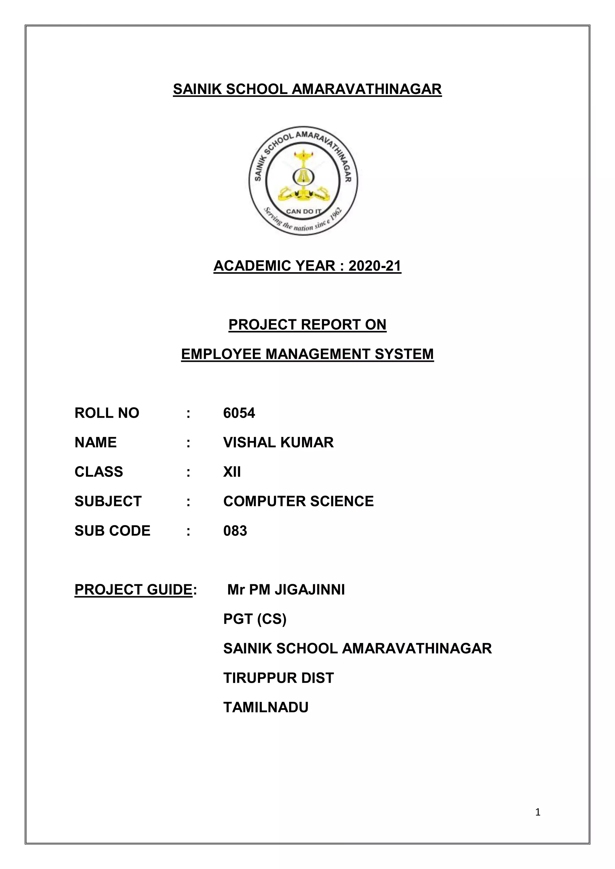 Project Report on Employee Management System.docx