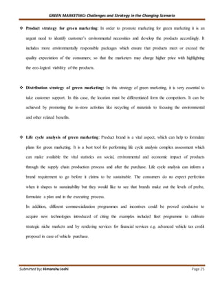 Project report on green marketing | DOCX