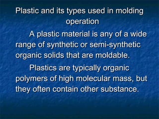 Project report on injection molding machine | PPT
