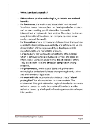Project Report on ISO | PDF