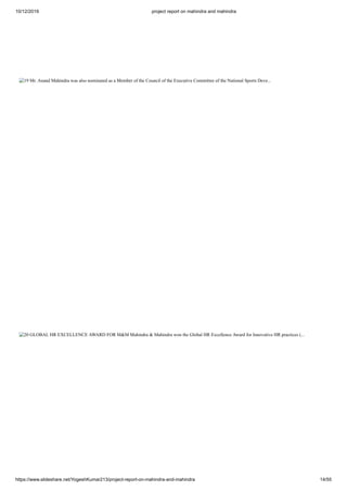 Project report on mahindra and mahindra (1) | PDF