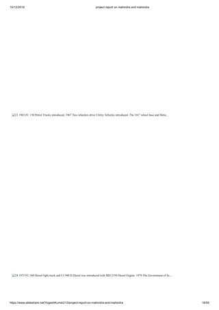 Project report on mahindra and mahindra (1) | PDF